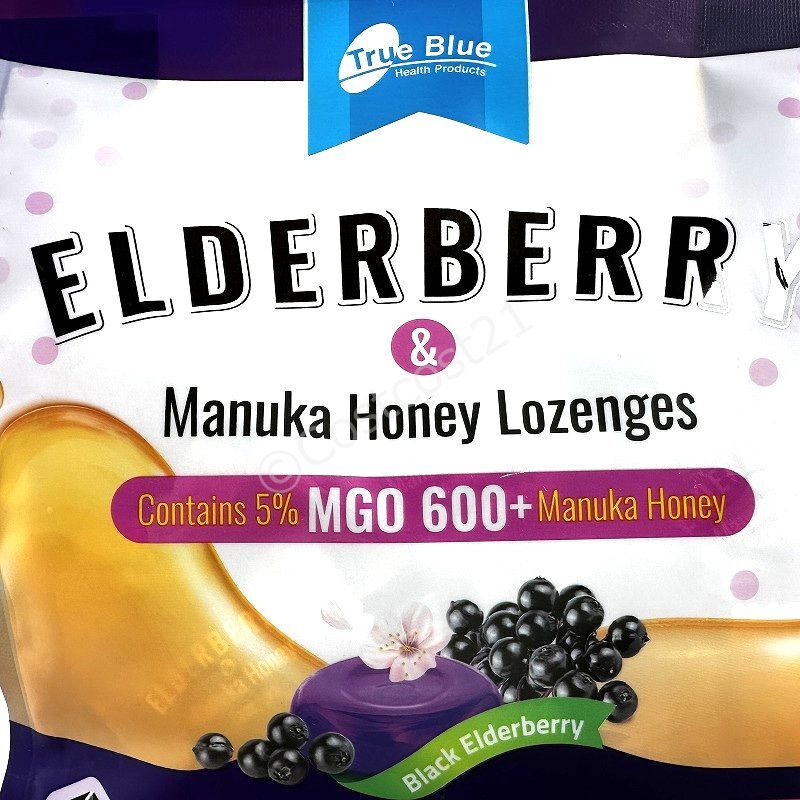 トゥルー ブルー エルダーベリー＆マヌカハニー のど飴 400g MGO 600+ True Blue Elderberry Lozenges